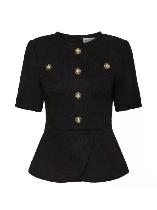 Rebecca Vallance Elvie Bouclé Peplum Top