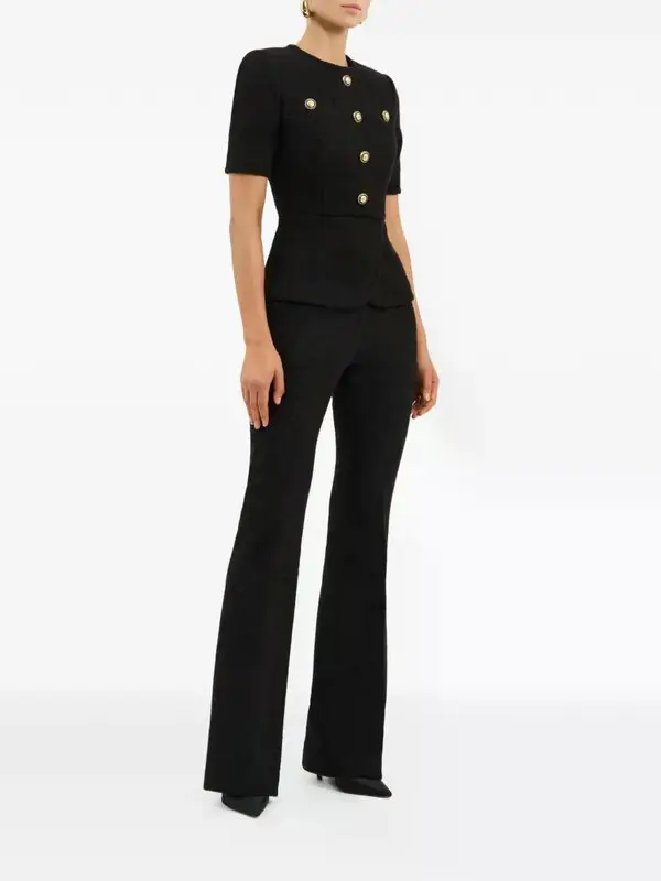 Rebecca Vallance Elvie Bouclé Peplum Top