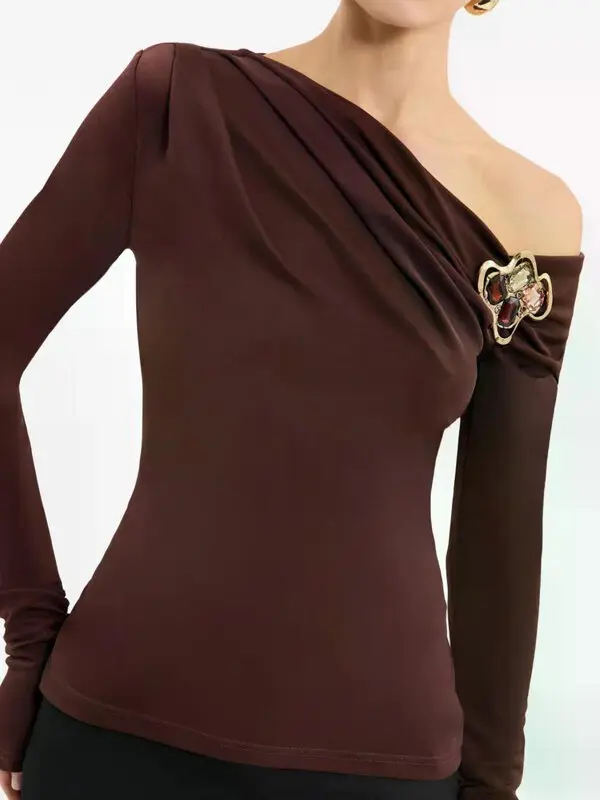 Rebecca Vallance Hazine Embellished One-shoulder Top