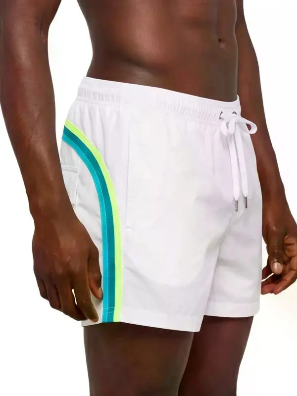 Sundek Stripe-trim Swim Shorts - White