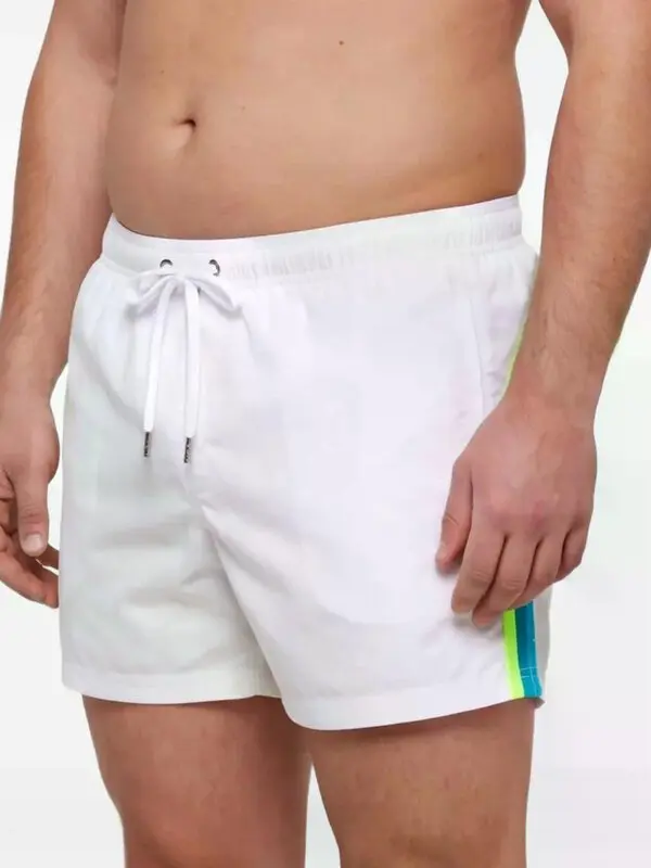 Sundek Stripe-trim Swim Shorts - White