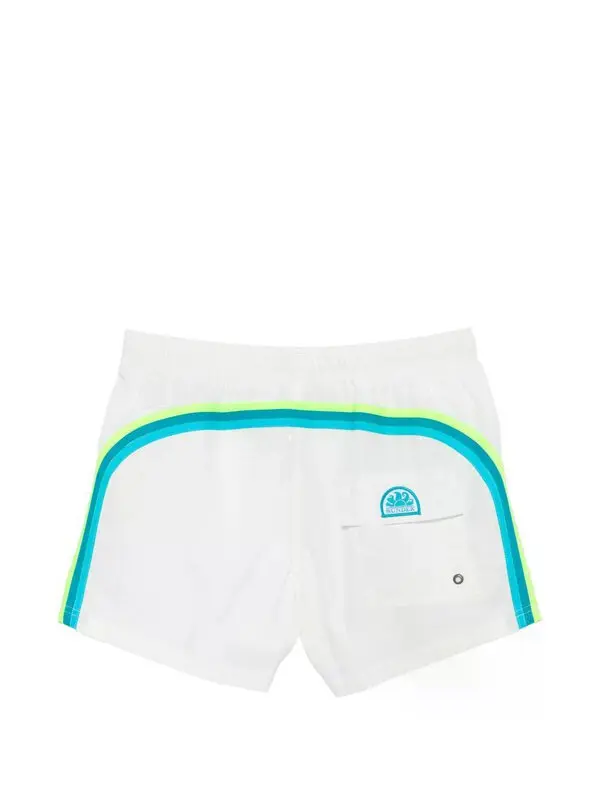 Sundek Stripe-trim Swim Shorts - White