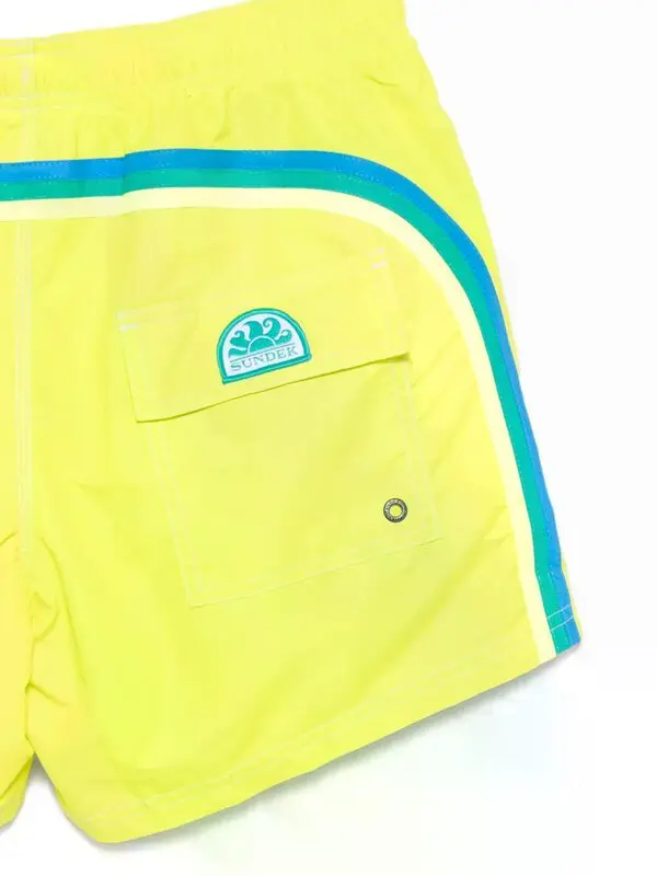 Sundek Striped Trim Drawstring Swim Shorts
