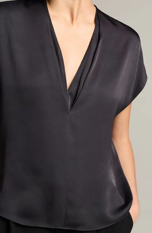 Vince Cap Sleeve V-neck Top - Ink