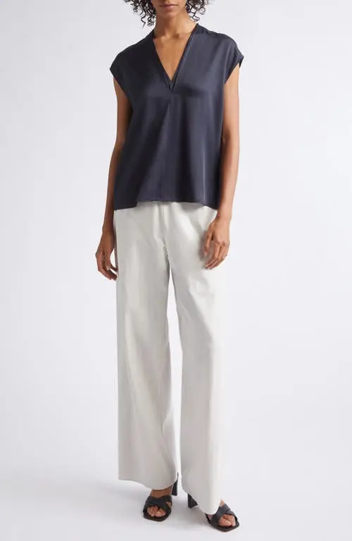 Vince Cap Sleeve V-neck Top - Ink