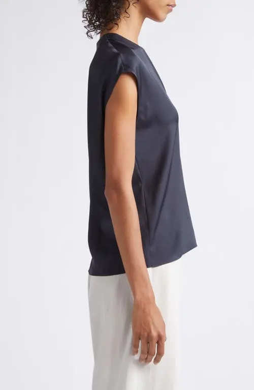 Vince Cap Sleeve V-neck Top - Ink