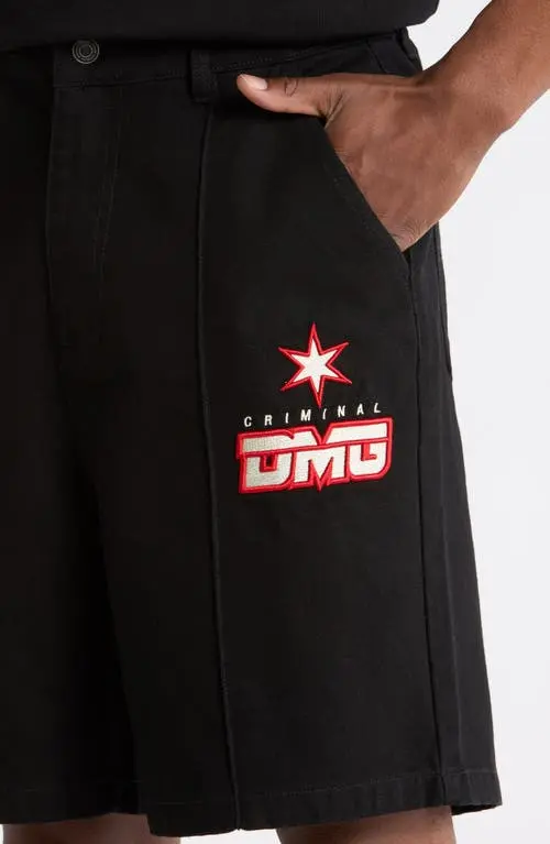 CRIMINAL DAMAGE Star Logo Cotton Shorts