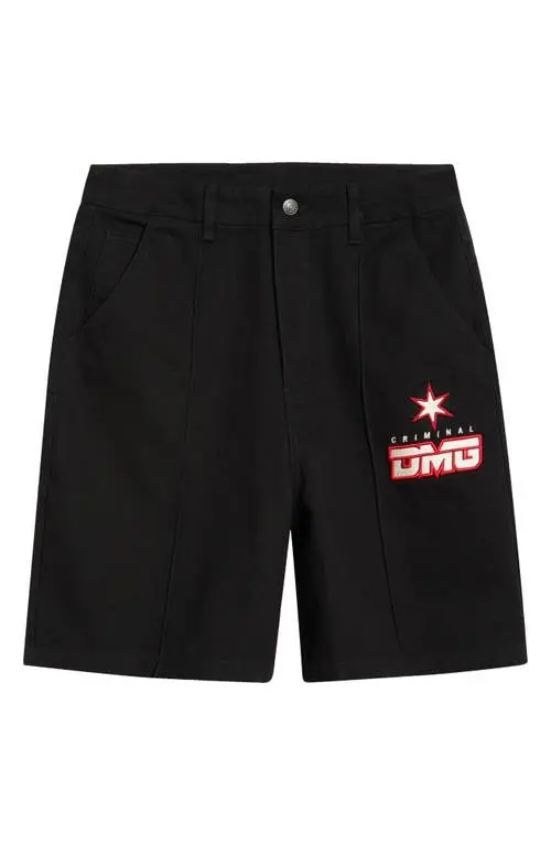 CRIMINAL DAMAGE Star Logo Cotton Shorts