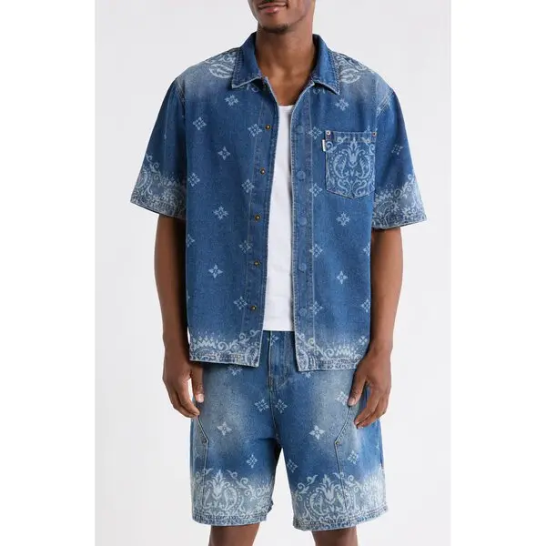 CRIMINAL DAMAGE Laser Print Denim Shirt