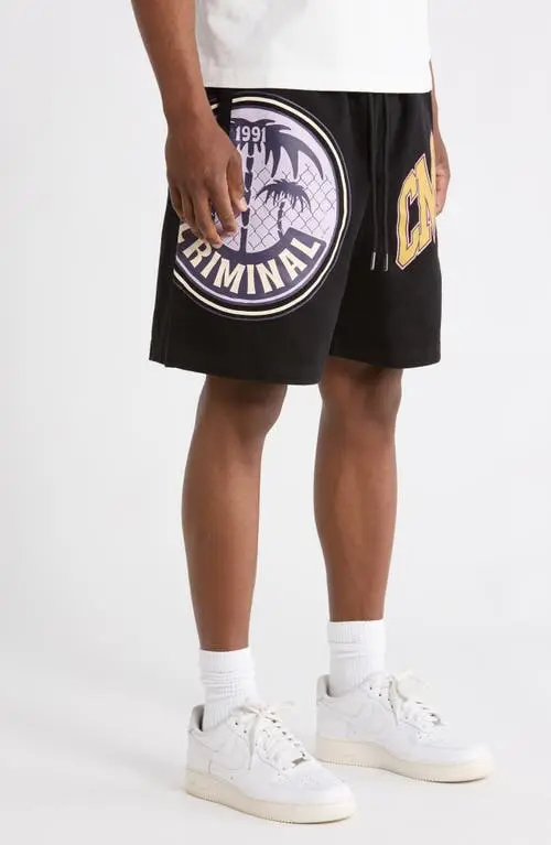 CRIMINAL DAMAGE Varsity Cotton Twill Shorts
