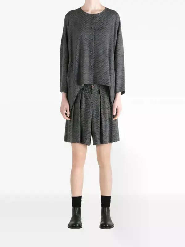 UMA WANG Geometric Print Asymmetric Shirt
