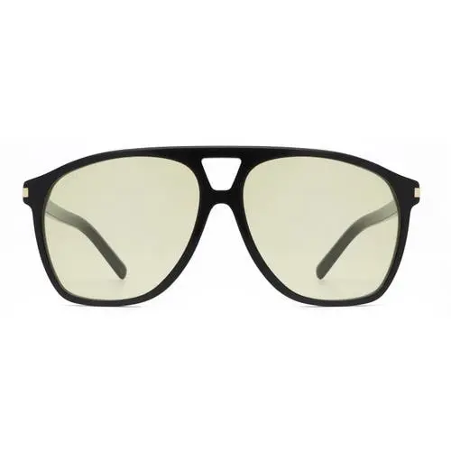 12PM STUDIOS Toronto Aviator Sunglasses - Black/yellow