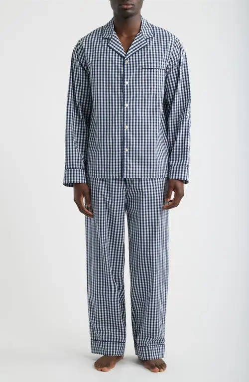 Nordstrom Poplin Woven Pajama Set - Navy Laurent Gingham