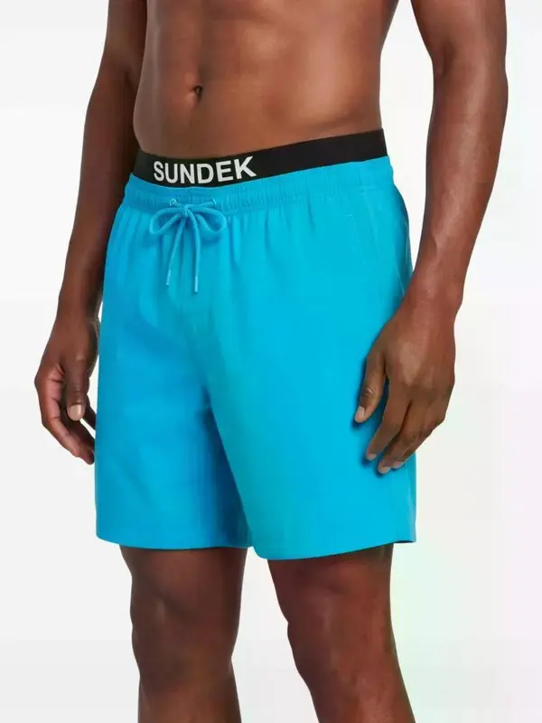Sundek Logo Waistband Swim Shorts
