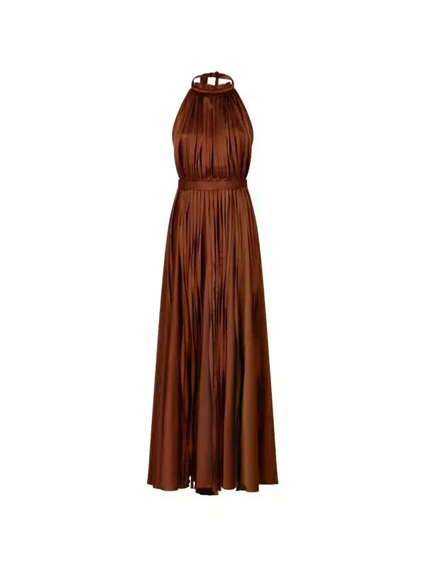 Raquel Diniz Giorgia Halterneck Maxi Dress - Brown