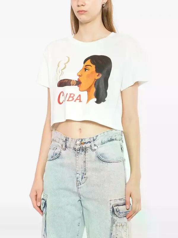 MELT Cropped Graphic Print T-shirt
