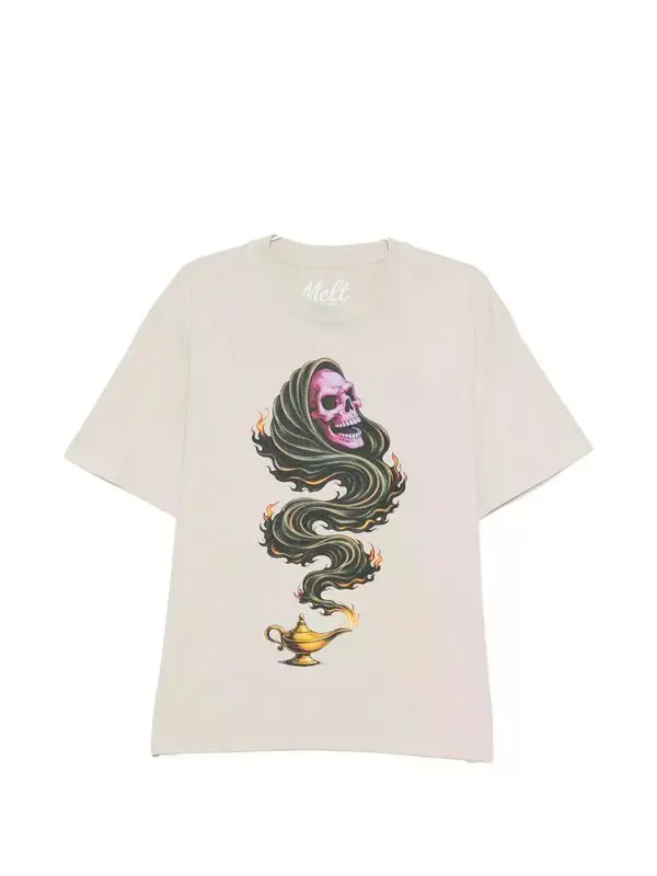 MELT Skull-printed T-shirt - Neutrals