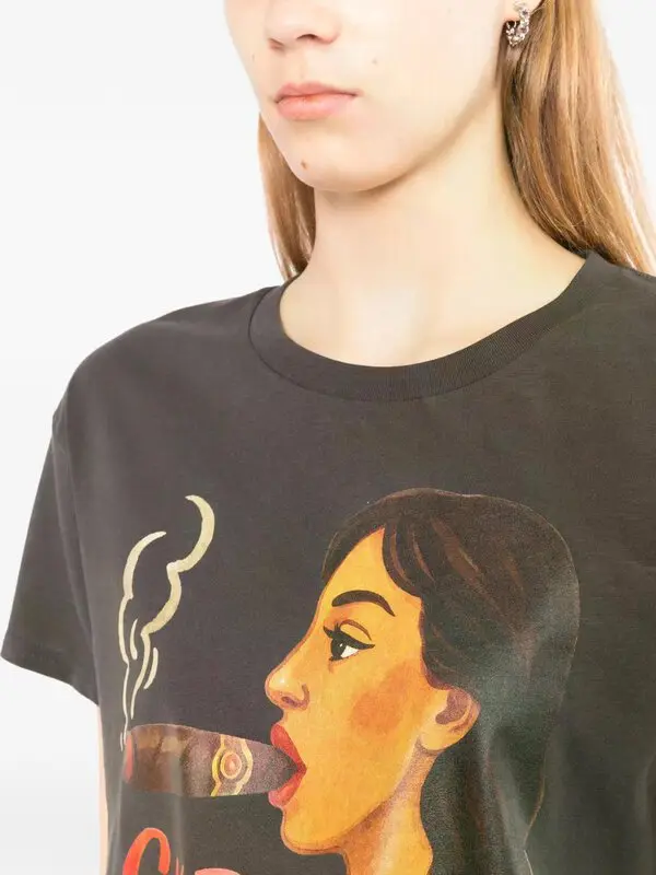 MELT Graphic-print Cropped T-shirt
