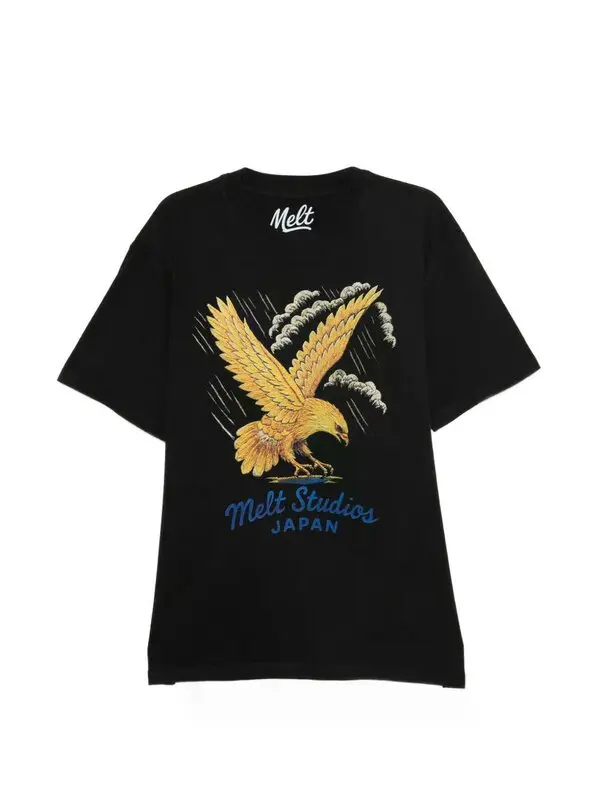 MELT Graphic-print Round Neck T-shirt - Black