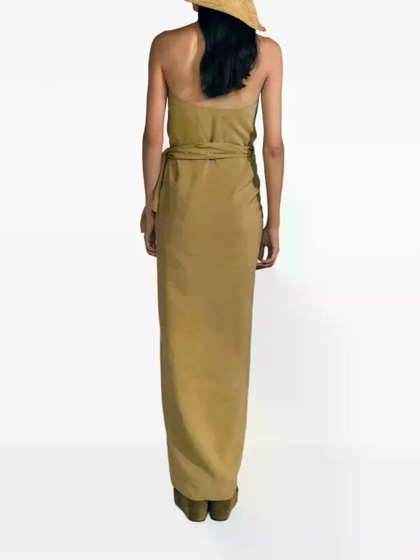CORTANA Mona Halterneck Wrap Maxi Dress