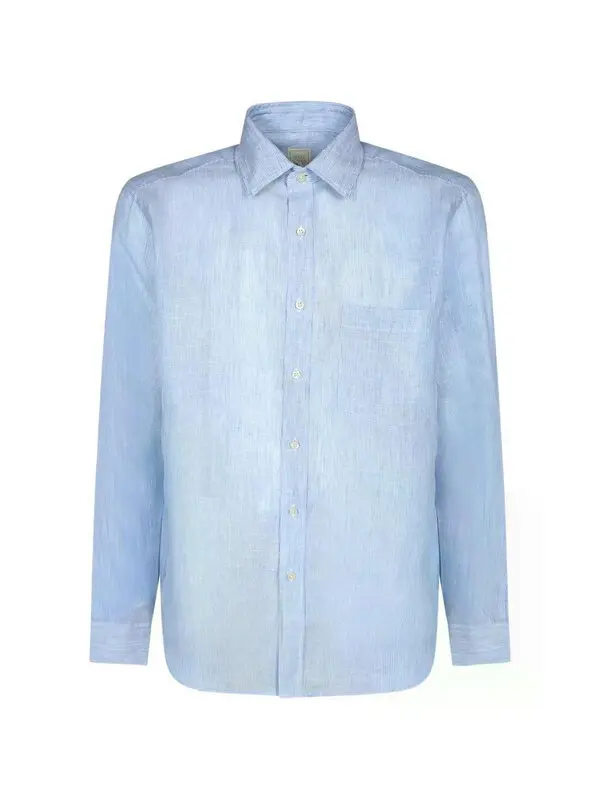 120% Lino Vertical-stripe Long-sleeve Shirt