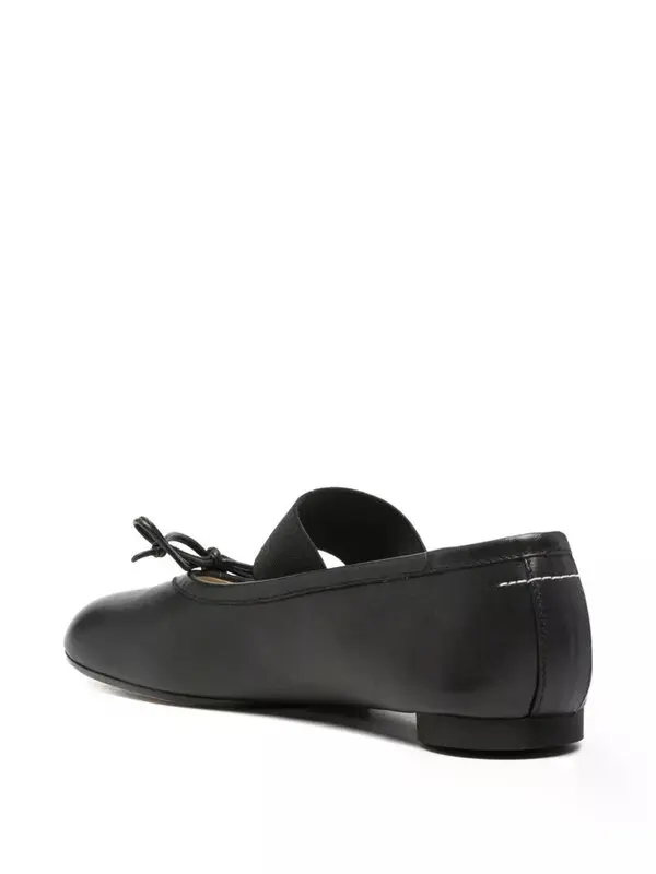MAISON MARGIELA Leather Ballet Flats With Bow Detail