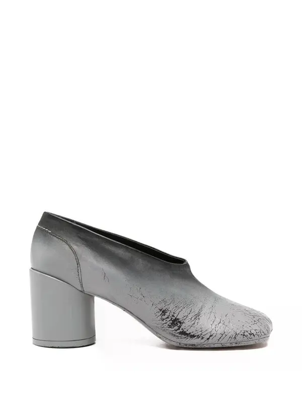 MAISON MARGIELA Cracked Effect Block Heel Pumps - Grey