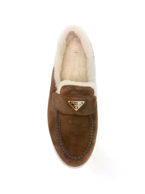 Prada Shearling Trim Loafers