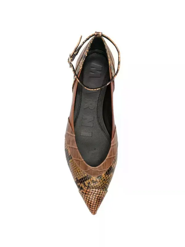 Marni Ankle-strap Pointed-toe Flat Pumps