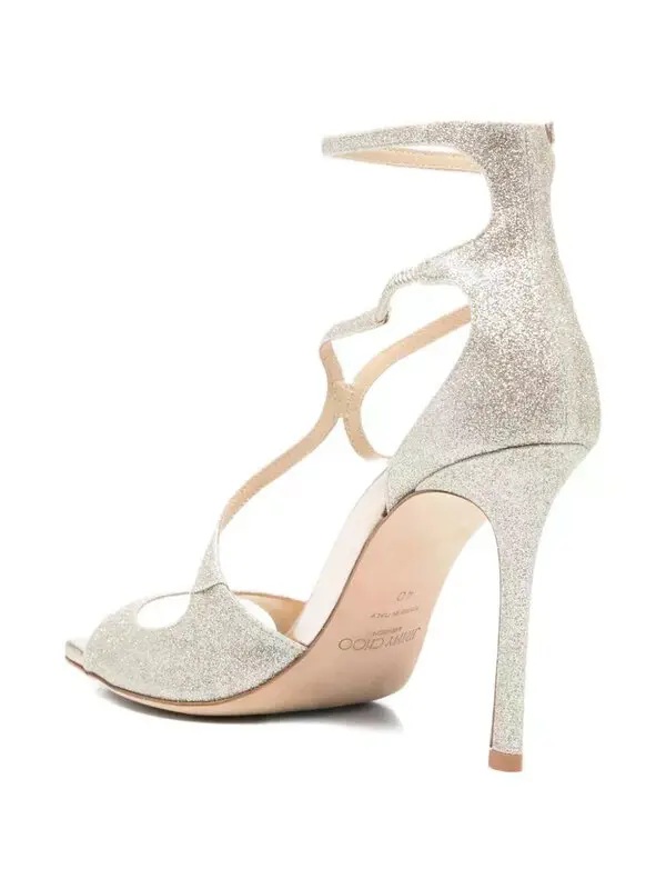 JIMMY CHOO Azia Glitter Sandals
