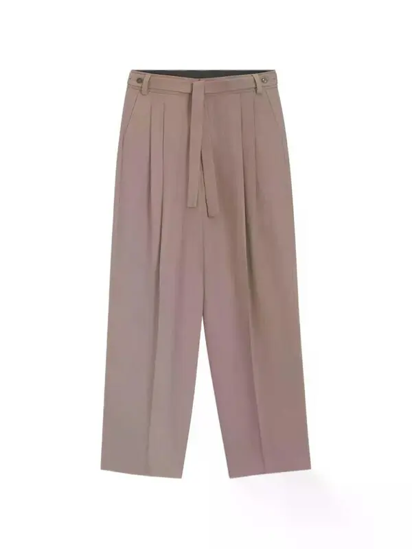 Hugo Belted Pleated Trousers - Brown