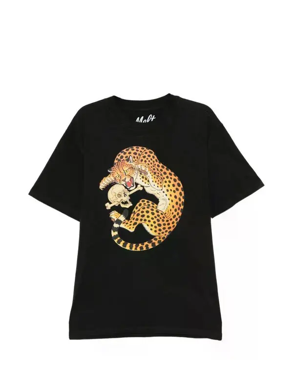 MELT Leopard-printws T-shirt - Black