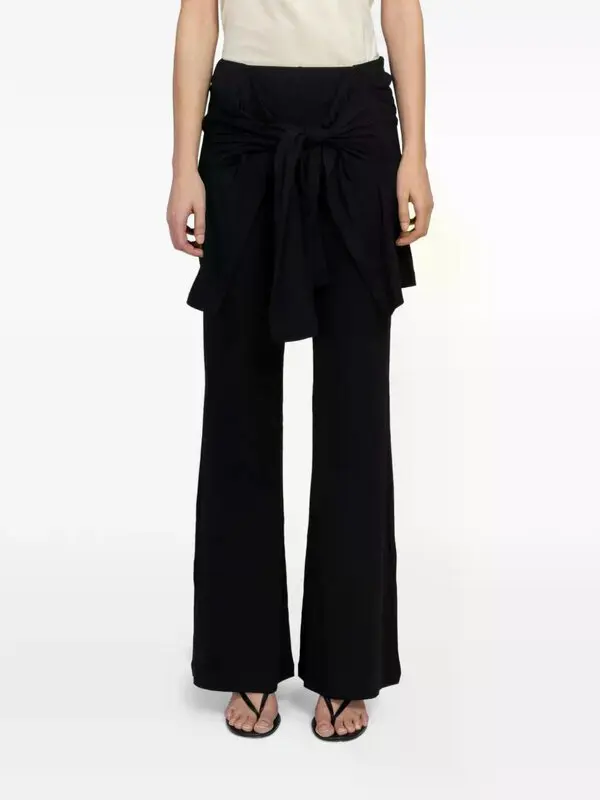 Beaufille Flared Trousers With Waist Tie - Black