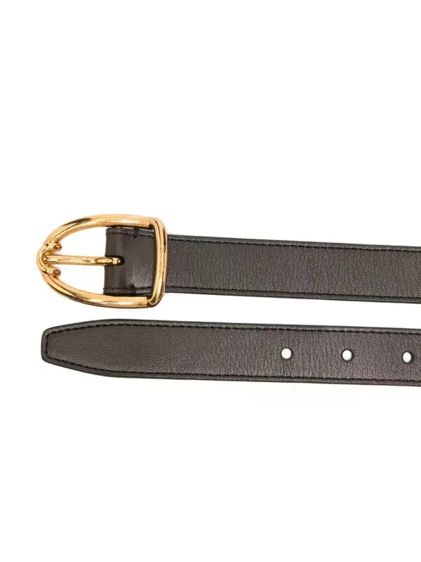 TOM FORD Grained Leather Belt With Logo Engraving