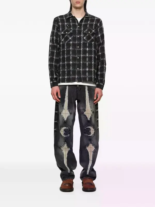 THUG CLUB Patterned Button-up Shirt