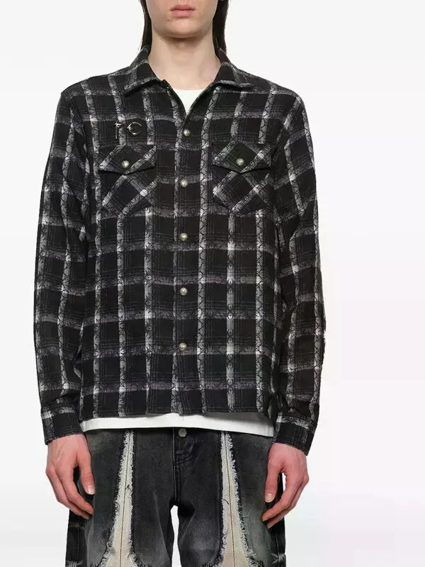 THUG CLUB Patterned Button-up Shirt