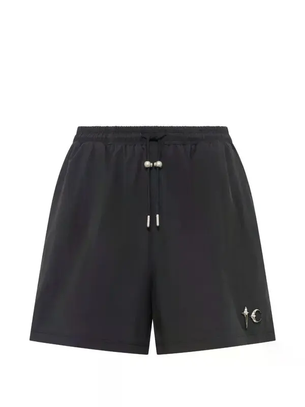 THUG CLUB Hybrid Riding Skull Shorts - Black