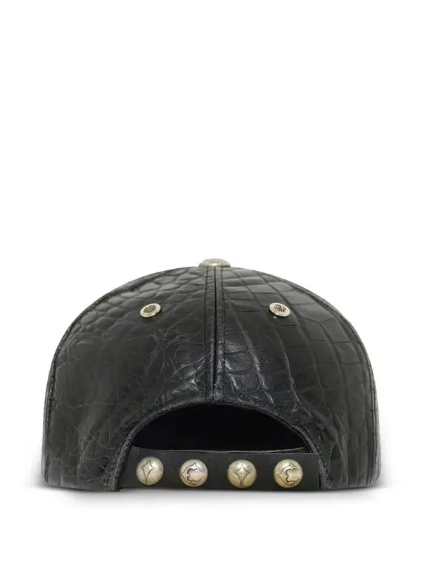 THUG CLUB Crocodile-effect Leather Cap - Black