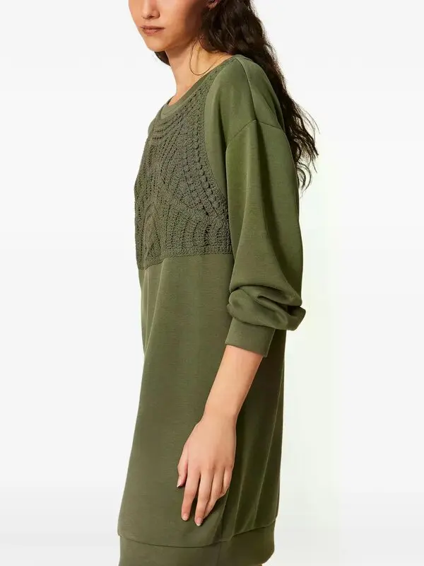 TWINSET Short Scuba Dress With Crochet Detail