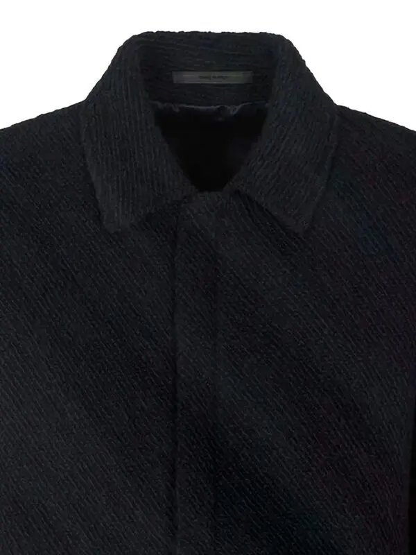 Giorgio Armani Textured Zip-up Single Breasted Coat