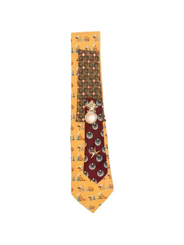 A.N.G.E.L.O. VINTAGE CULT Customized Hermès Silk Tie Stefania Bertoni - Yellow