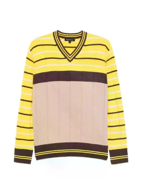 MERYLL ROGGE Striped V-neck Sweater - Yellow