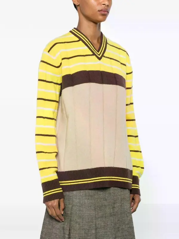 MERYLL ROGGE Striped V-neck Sweater