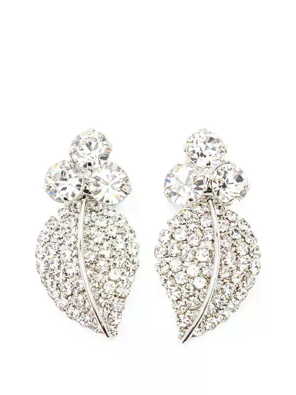 JENNIFER BEHR Crystal-embellished Leaf Earrings