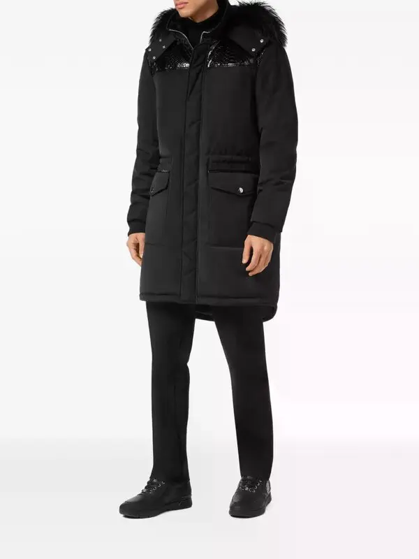 BILLIONAIRE Python-trimmed Fur-hooded Parka