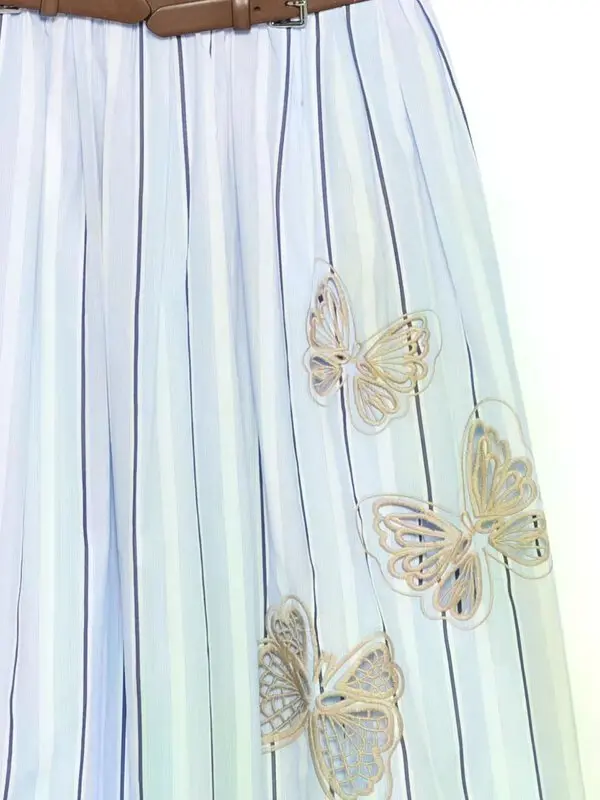 Dice Kayek Butterfly Embroidered Stripe Dress