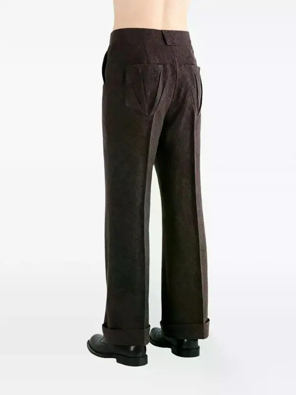 KIKO KOSTADINOV Jacquard-pattern Turn-up Trousers