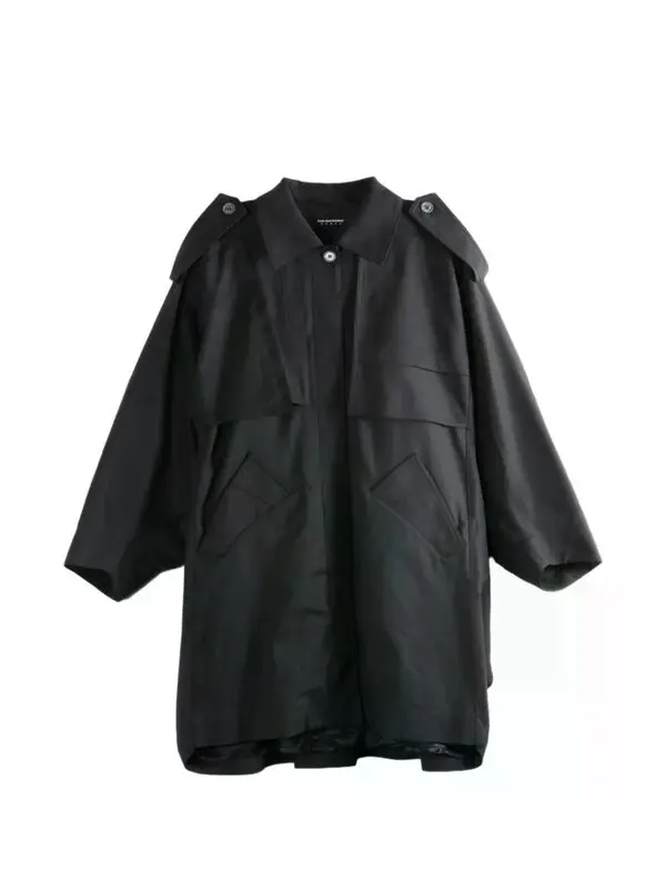 KIKO KOSTADINOV Epaulette-detail Panelled Coat - Black