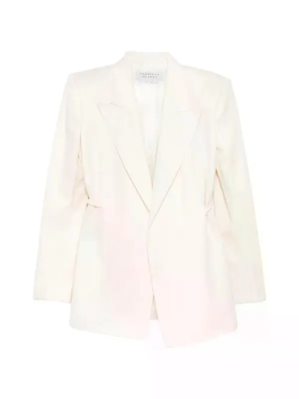Gabriela Hearst Peak Lapel Drawstring Blazer - White