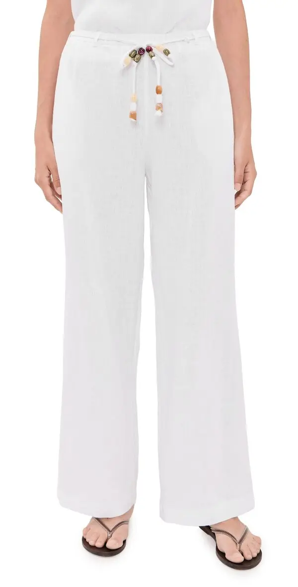 LITTLE LIES Beaded Belt Pants - White